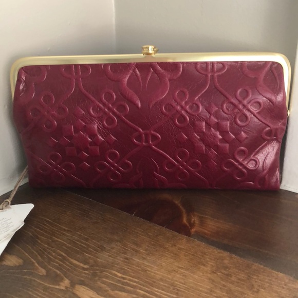 HOBO | Bags | Hobo Leather Lauren Wallet In Embossed Ruby Nwt | Poshmark
